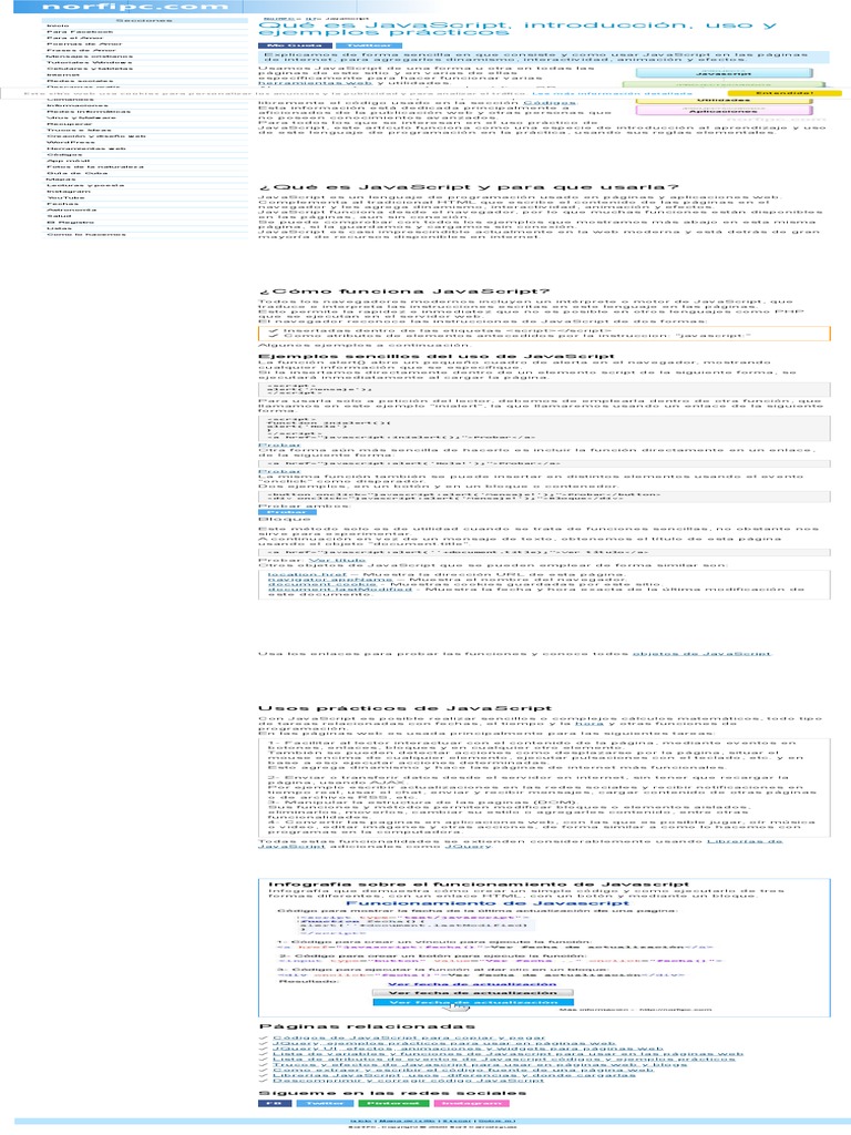Qué Es JavaScript, Introducción, Uso y Ejemplos Prácticos | PDF ... Qué Es JavaScript, Introducción, Uso y Ejemplos Prácticos | PDF ...