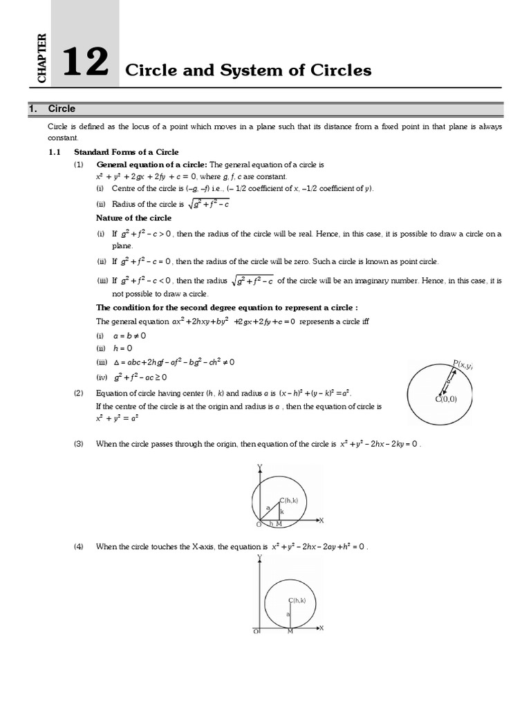 Crash Course Maths Class 11 PDF Circle Tangent
