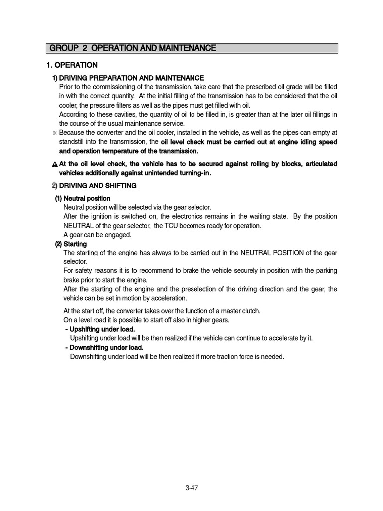 Group 2 Operation and Maintenance | PDF | Manual Transmission | Brake