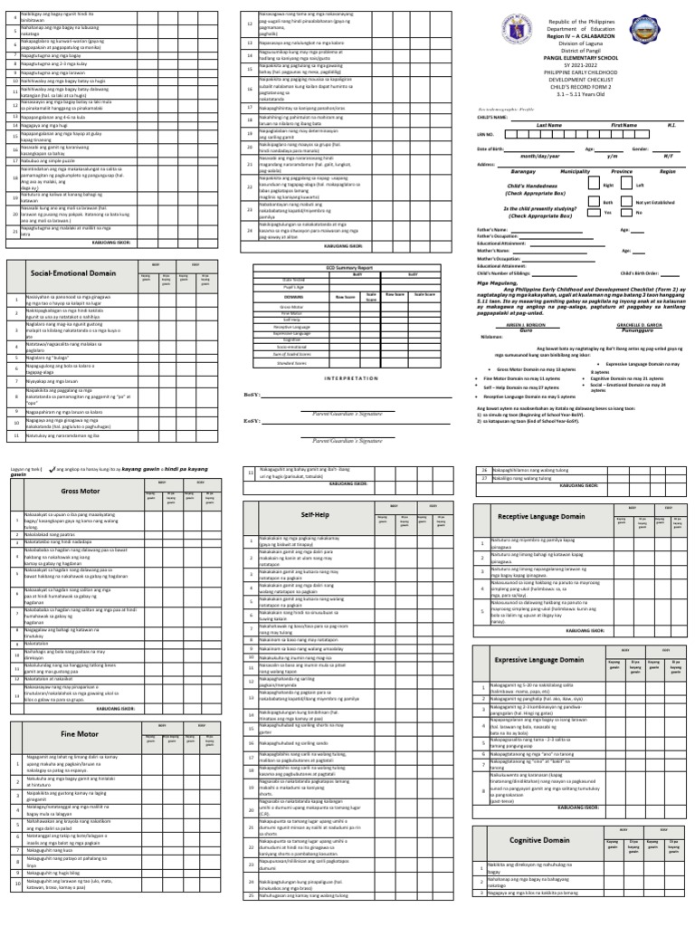 Region Iv - A Calabarzon: Social-Emotional Domain | PDF