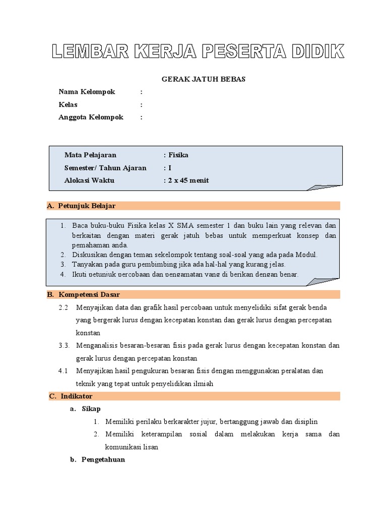 LKPD GJB | PDF | Sains & Matematika