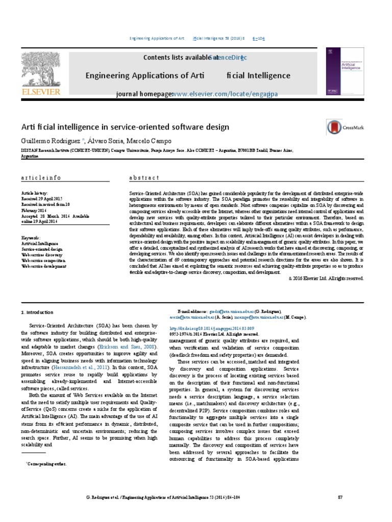 Artificial Intelligence in Service-Oriented Software Design | PDF | Service Oriented ...