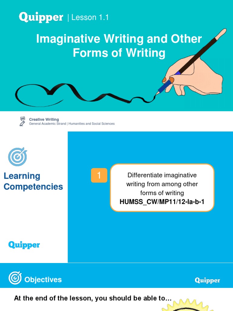 Creative Writing Humss 12 Lesson 1 q1 Prelim | PDF | Proofreading | Communication