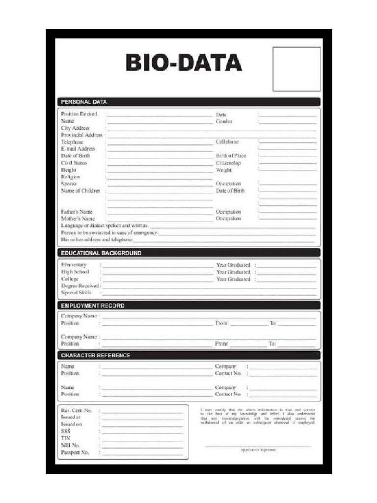 Biodata | PDF