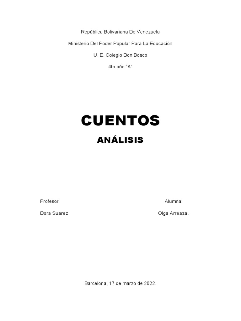 Análisis Cuentos Cortos (Informe) | PDF | Edgar Allan Poe