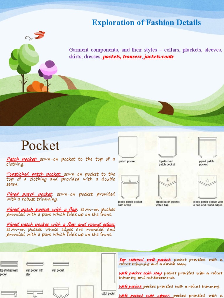 Types of Trouser Pockets Explained | PDF | Trousers | Clothing