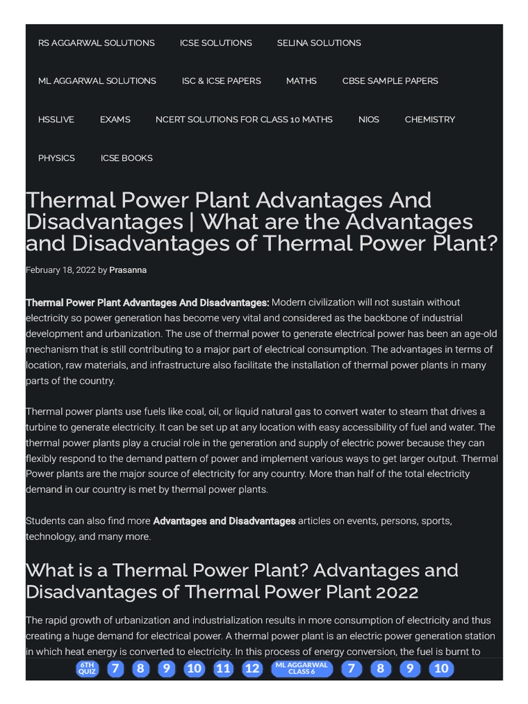 Thermal Power Plant Advantages and Disadvantages What Are The ...