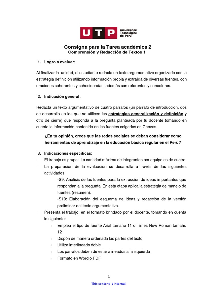 Tema 01 Tarea Tarea Académica 2 | PDF | Servicio de redes sociales | Método de enseñanza