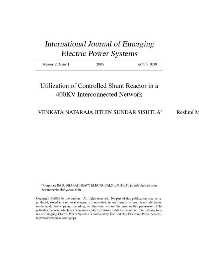 Bus Reactor BHEL | PDF | Electrical Grid | Electric Power Transmission