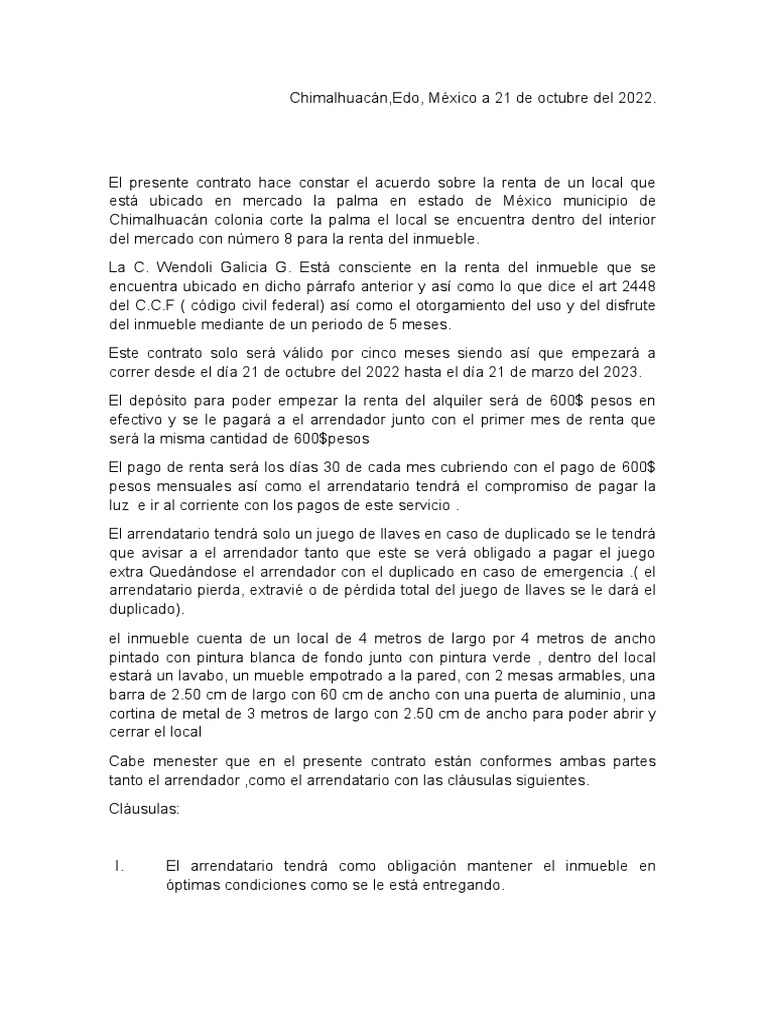 Contrato Del Local... | PDF