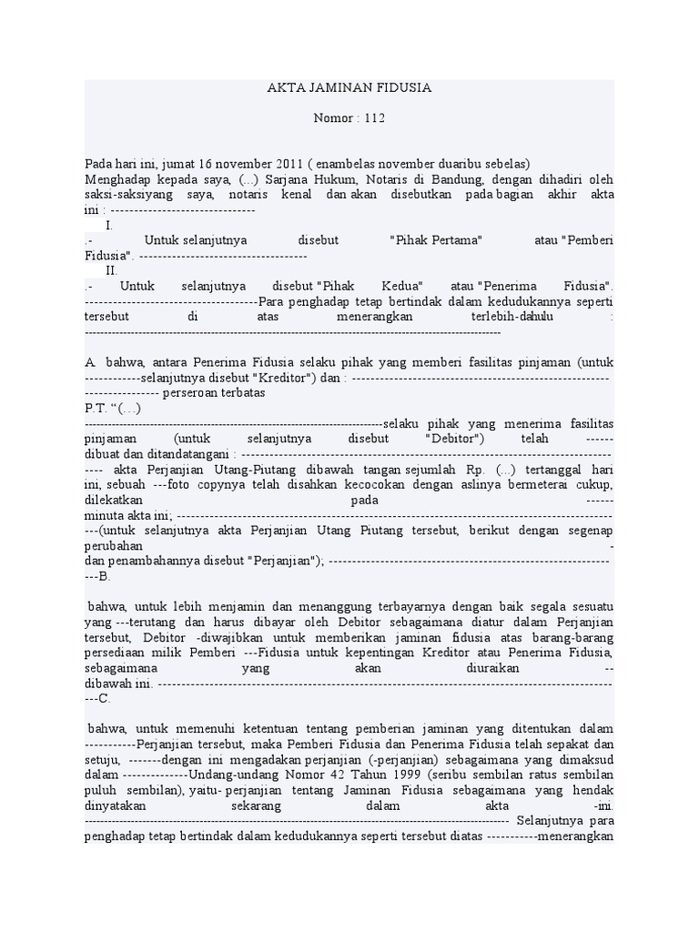 Akta Jaminan Fidusia | PDF