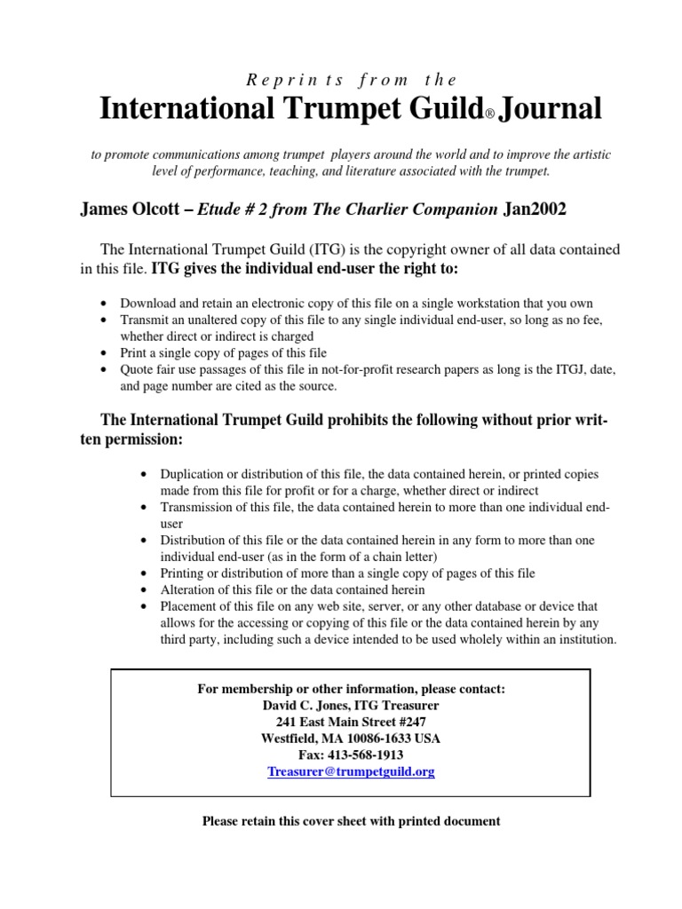 Charlier Etude #2 Duet Part - International Trumpet Guild | PDF