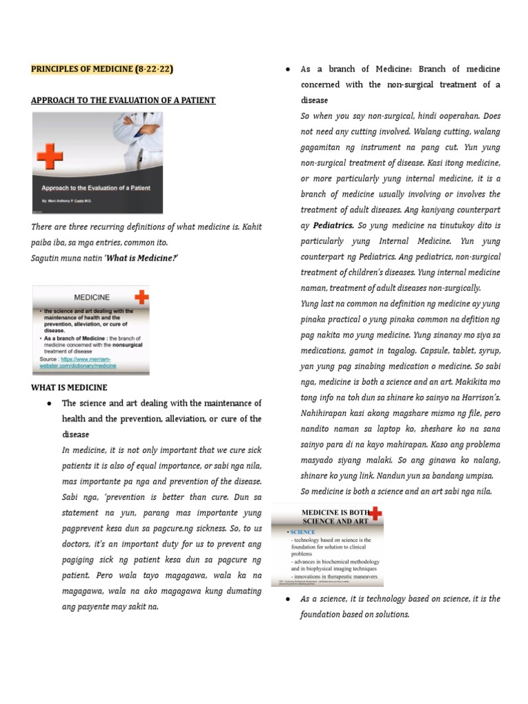 Principles of Medicine (Midterms) | PDF | Dentistry | Medical Diagnosis