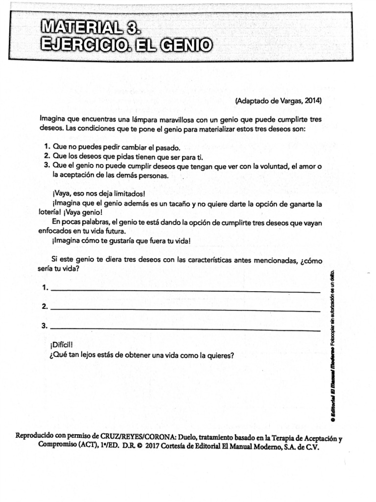 Ejercicio El Genio Proceso de Duelo | PDF