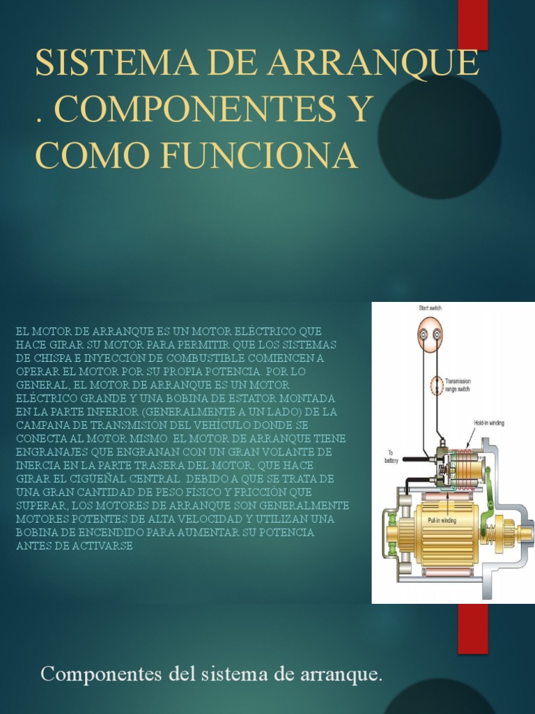 Funcionamiento y componentes del arranque | PDF | Ingenieria Eléctrica ...