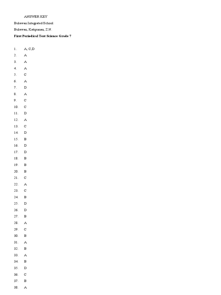 Grade 7 Answer Key Pdf