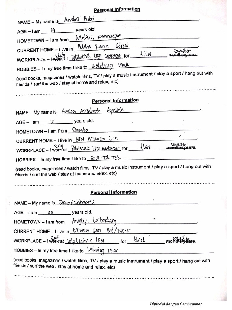 Personal Information | PDF