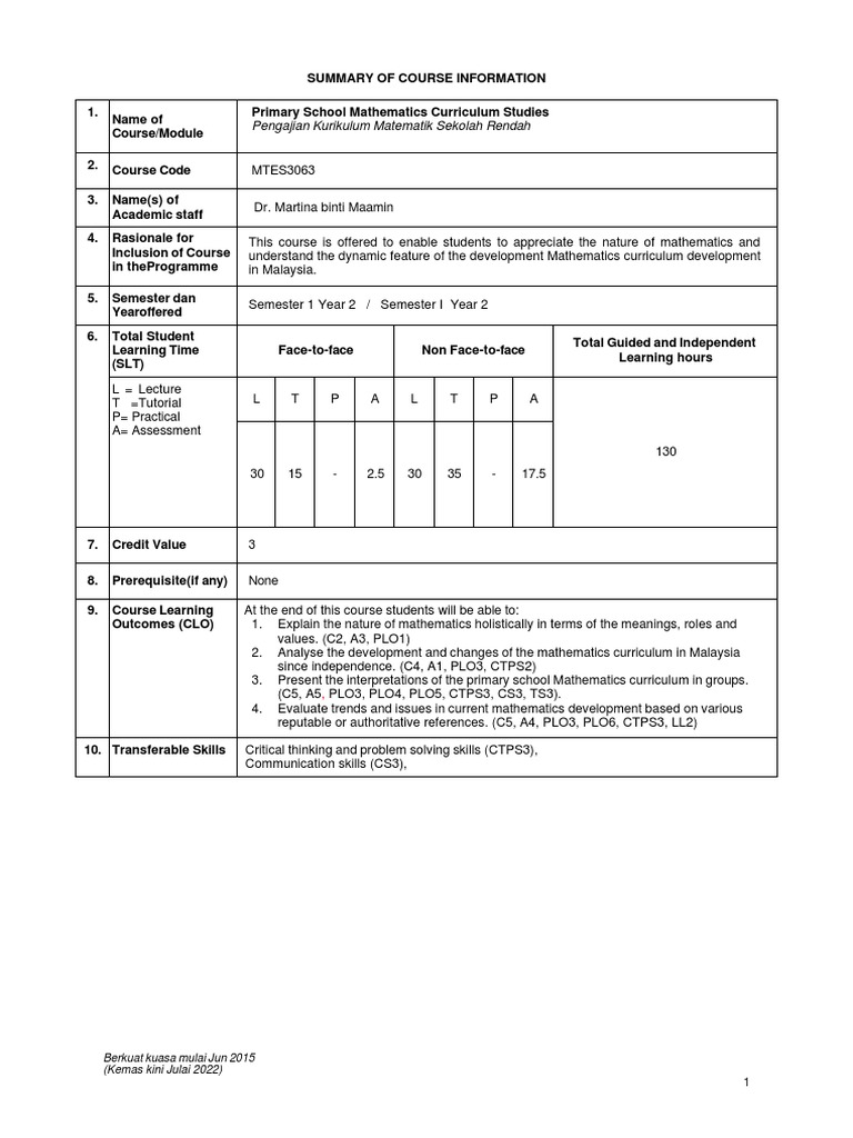 Primary School Math Curriculum Overview | PDF | Curriculum | National ...