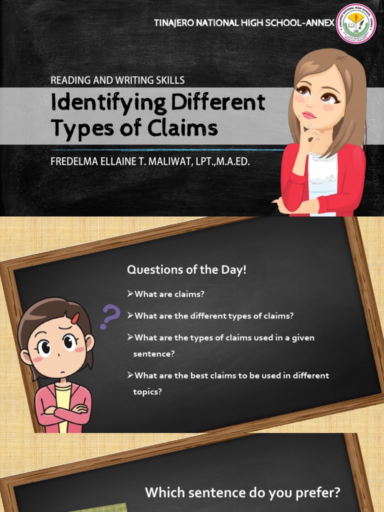 Rws-Identifying Different Types of Claims | PDF | Essays | Cognition