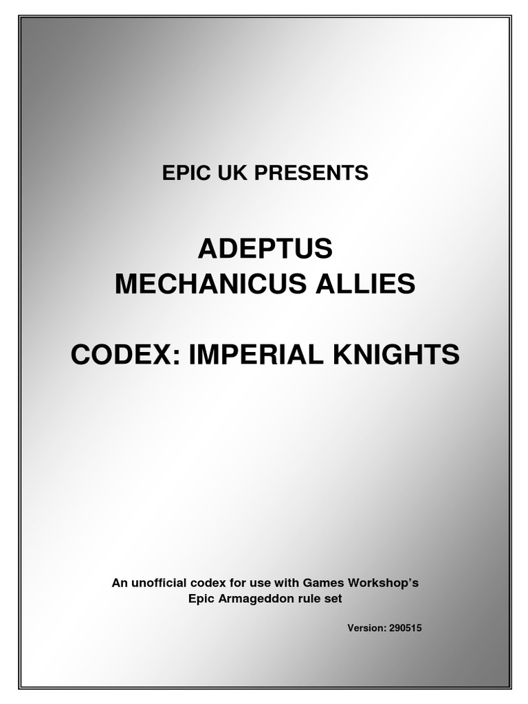 Codex Knights | PDF | Tanks | Military