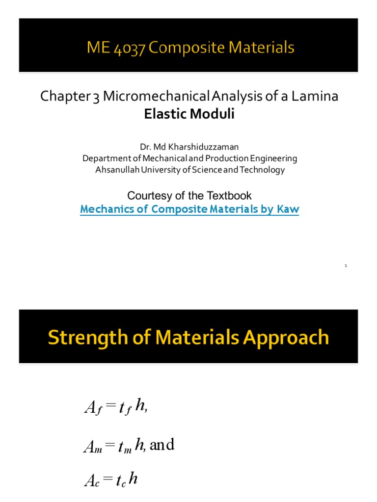 Micromechanics - Engineering Constants - 2 | PDF | Young's Modulus ...