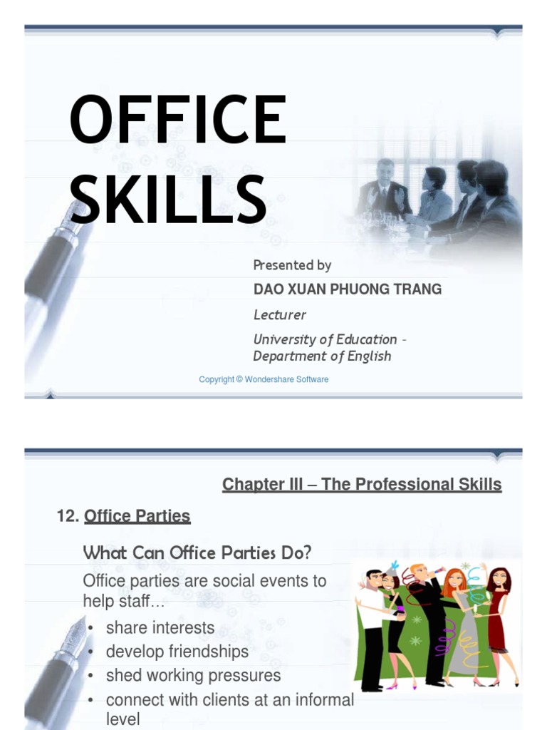 Office Skills - Chapter III (Part 12 and 13) - TRANGG | PDF | Career ...