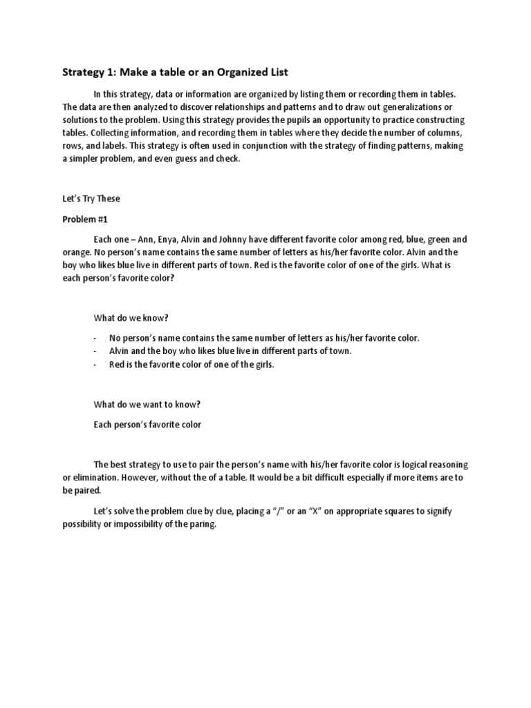 Strategies in Problem Solving | PDF | Mathematics