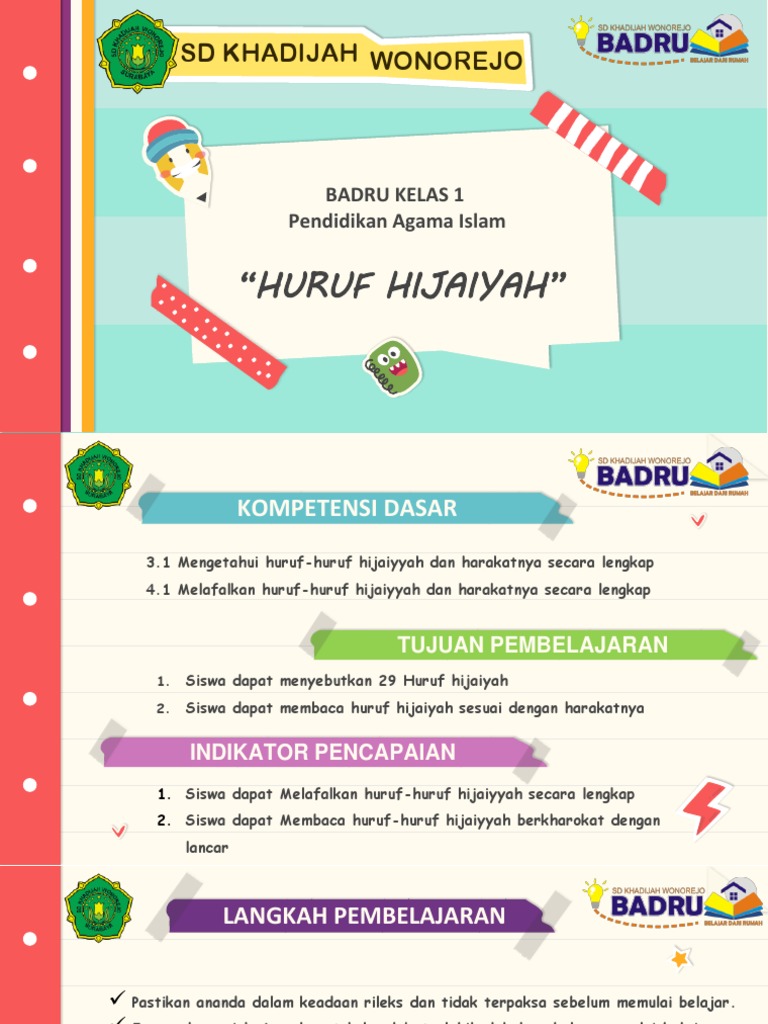 Kelas 1 Pai Materi Huruf Hijaiyah | PDF