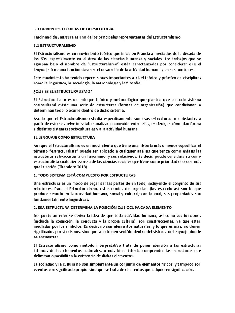 Corrientes Teóricas de La Psicología | PDF | Psicología cognitiva ...