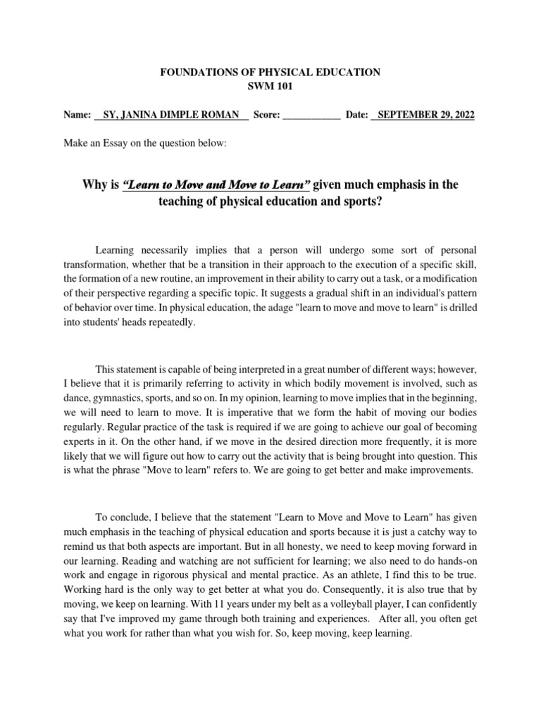 The Importance of Regular Practice and Hands-On Learning in Physical ...