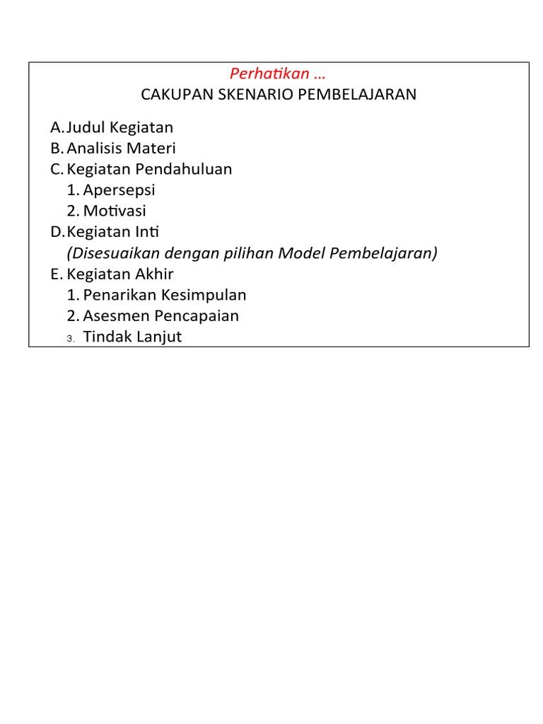 Skenario Pembelajaran Dan Contoh | PDF
