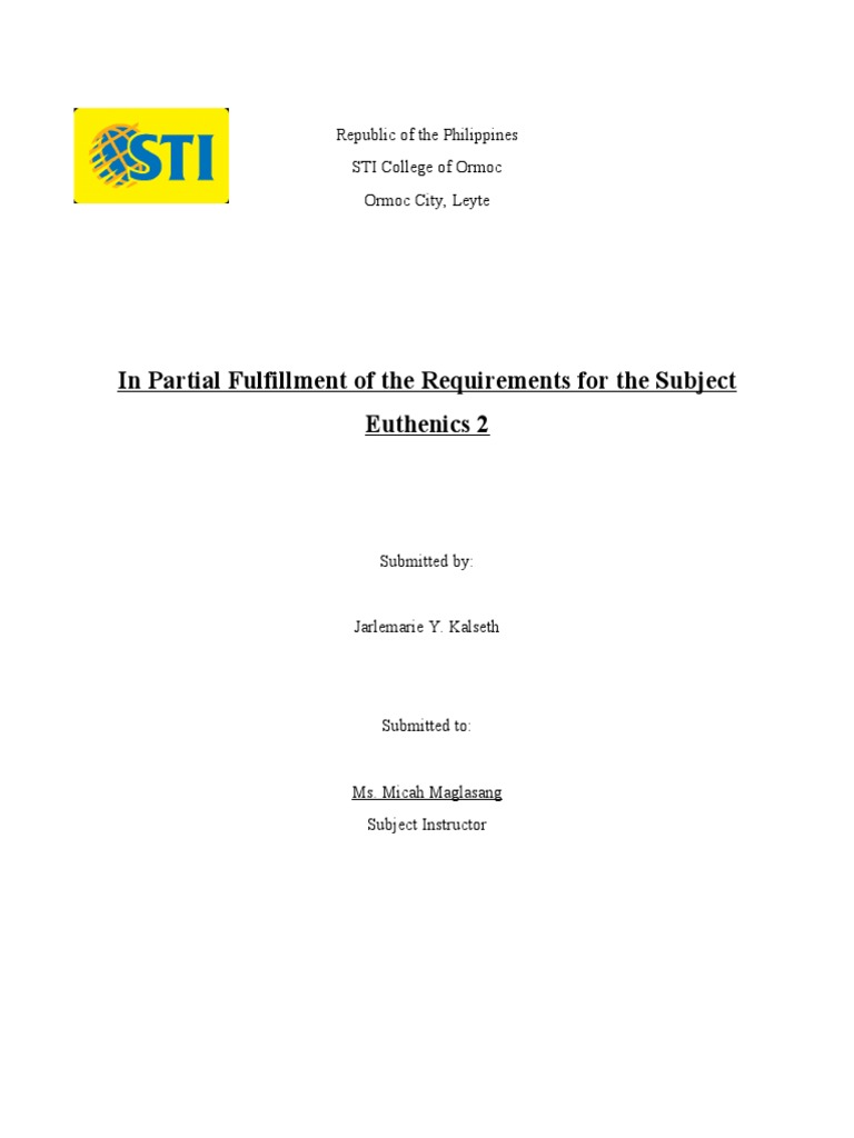 01 Online Task Performance 1 - Euthenics 2 | PDF | Flight Attendant