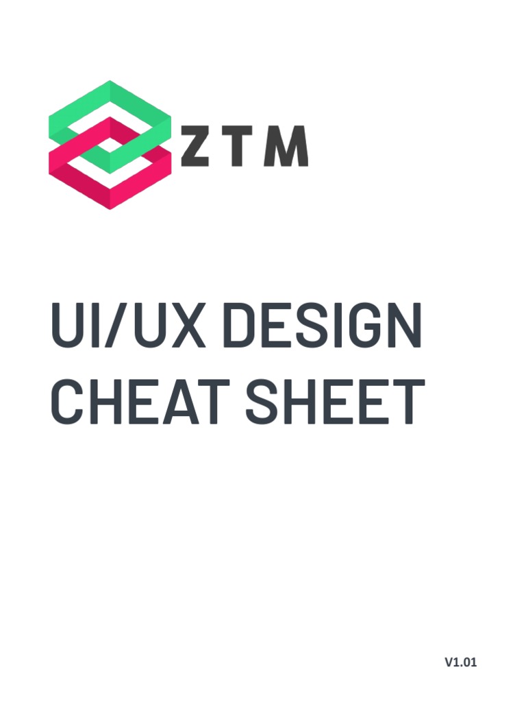 UI UX Cheatsheet Zero To Mastery V1.01 | PDF | Typefaces | User Interface