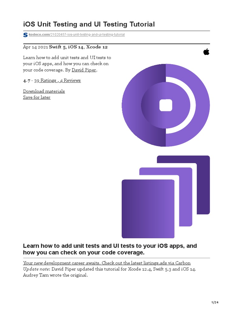iOS Unit Testing and UI Testing Tutorial | PDF | Central Processing ...
