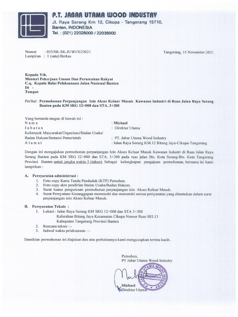 GIIP - Permohonan Perpanjangan INRIT 2 Pintu (Rev 29.11.2021) | PDF