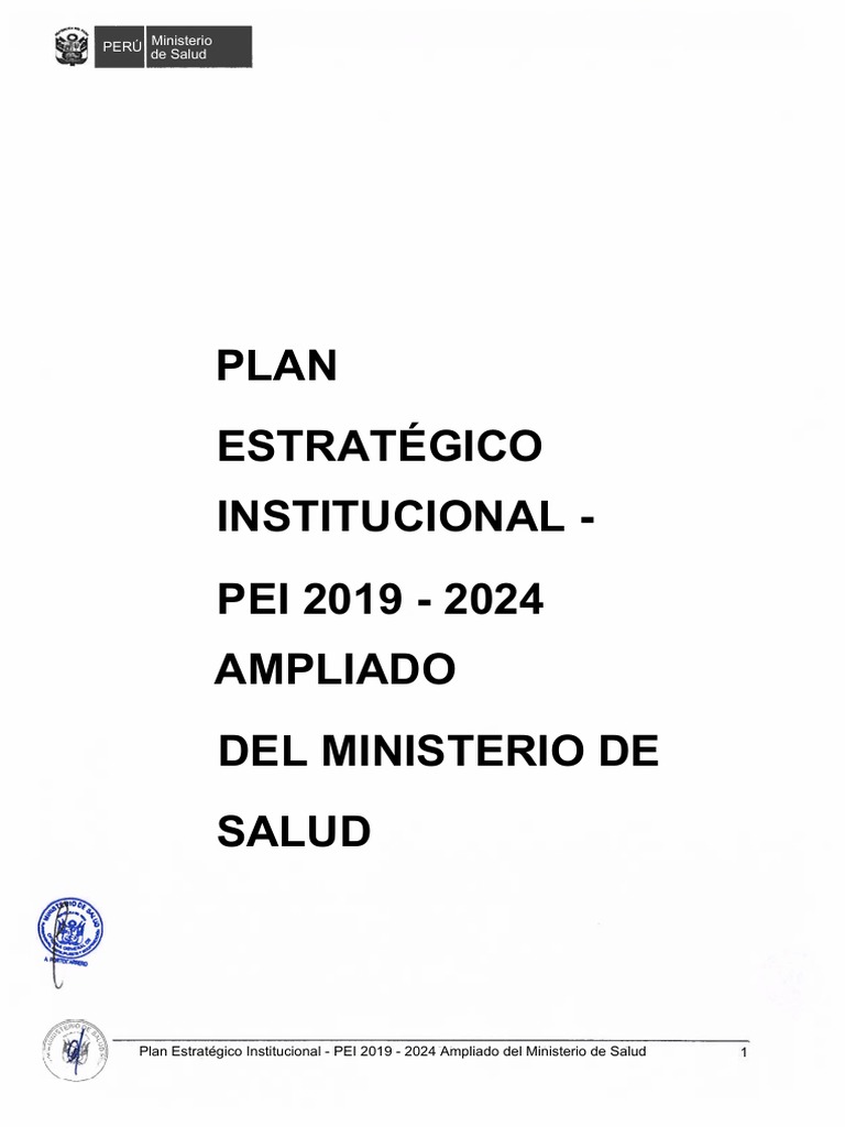 Plan Estratégico Institucional PEI 2019-2024 (Parte Uno) | PDF ...