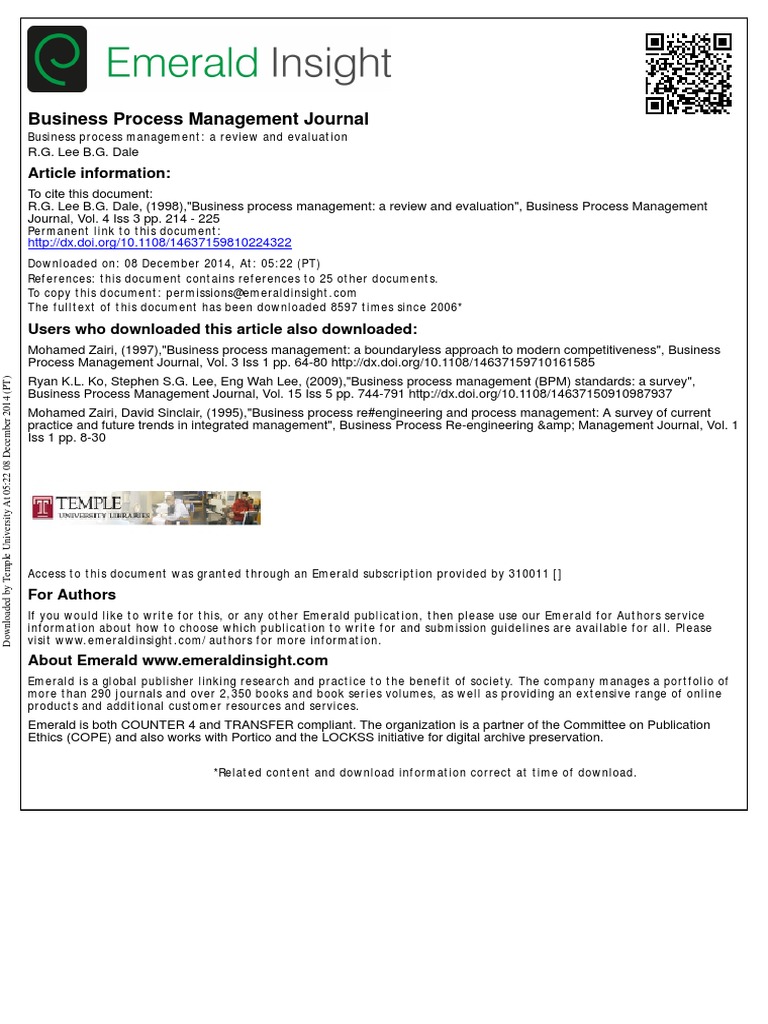 Business Process Management Pdf Business Process Management