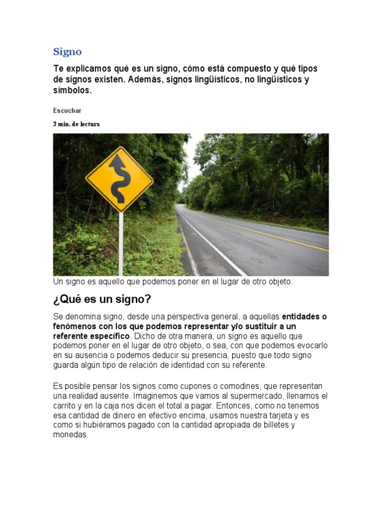Tipos y Significado de los Signos | PDF | Lingüística | Los símbolos