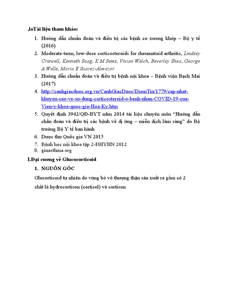 NG D NG Lâm Sàng C A Glucocorticoid | PDF
