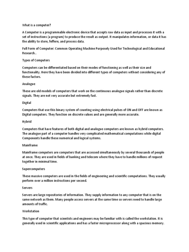 What Is Computer? | PDF | Embedded System | Digital Electronics