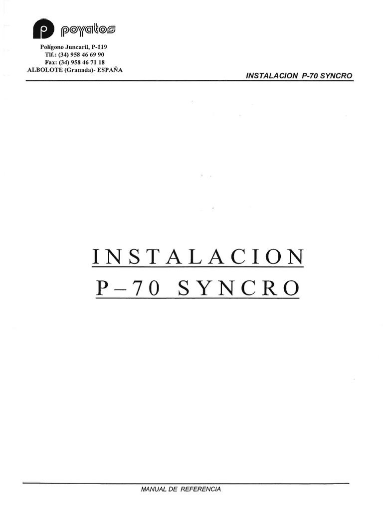 P-70 Syncro Electrica | PDF