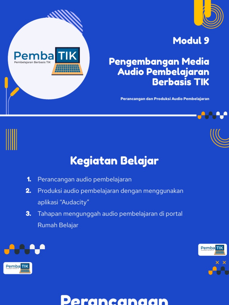 Modul 9 Pengembangan Media Audio Pembelajaran Berbasis TIK | PDF | Karier & Perkembangan | Seni