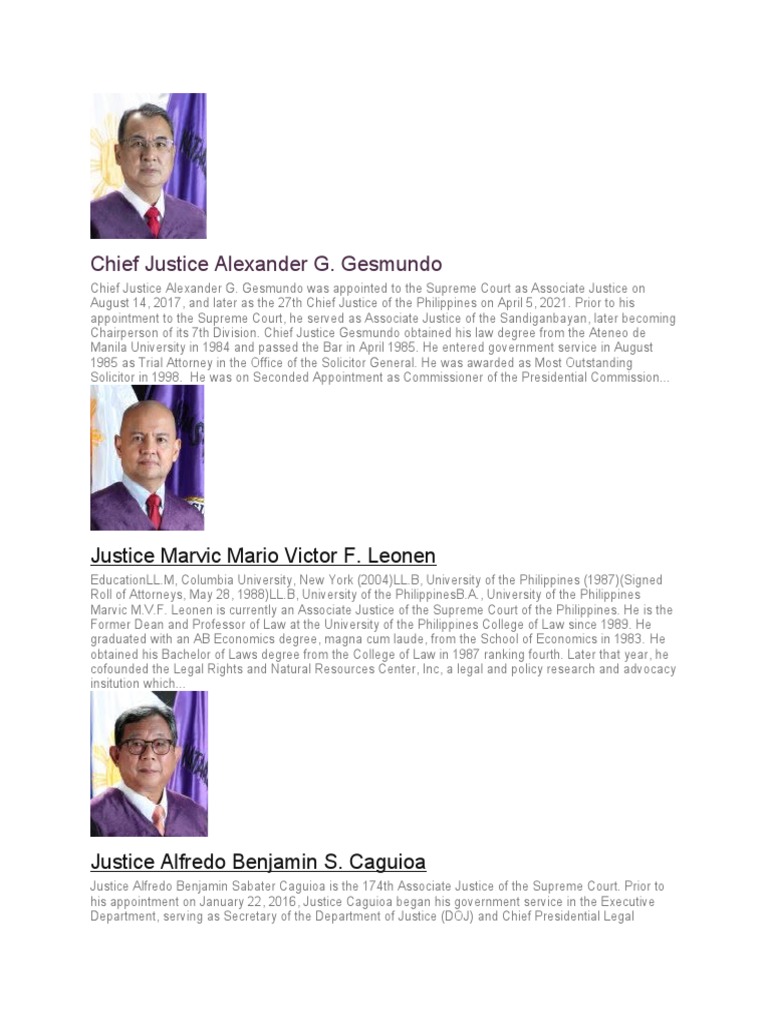 Supreme Court Justice Profiles | PDF | Legal Education | Lawyer