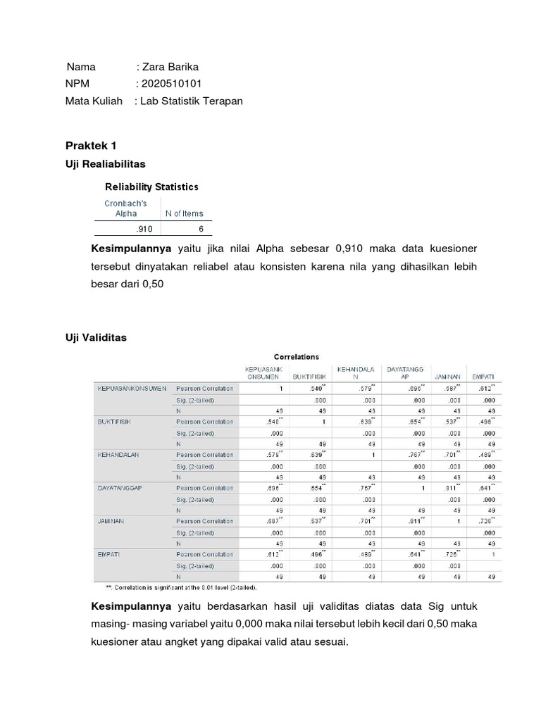 Lab Statistik Terapan | PDF