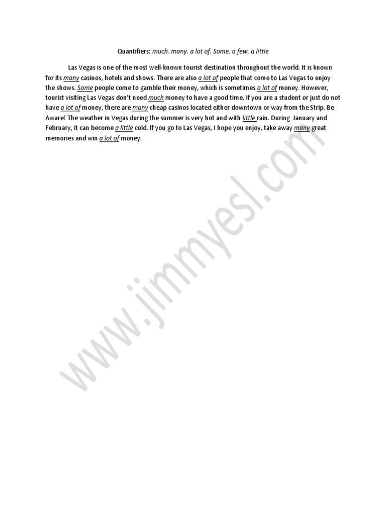 Paragraph Using Quantifiers | PDF | Cooking, Food & Wine | Lifestyle