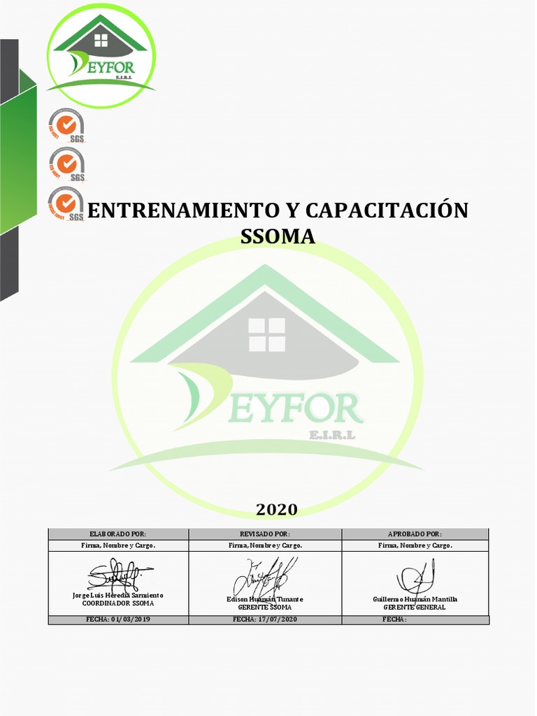 PR Ssoma 08 Procedimiento de Entrenamiento Ssoma V2 | PDF | Seguridad y ...