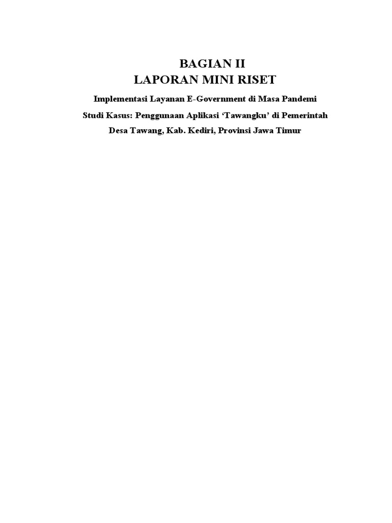 E-Government di Desa Tawang: Studi Kasus TAWANGKU | PDF