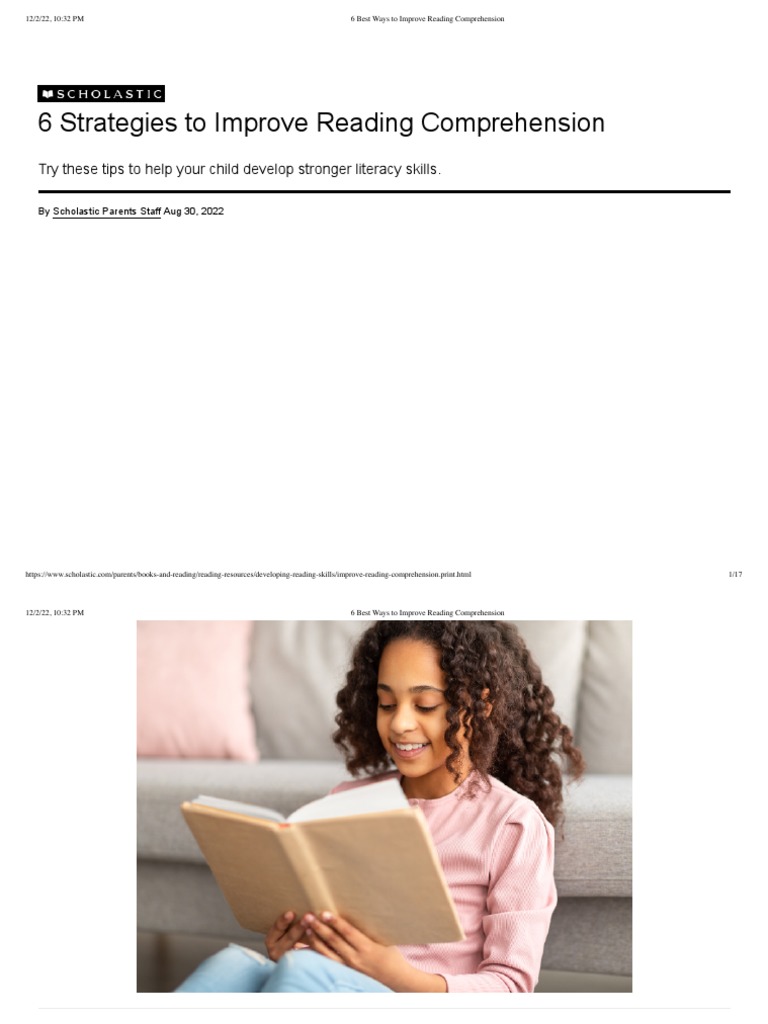 6 Best Ways To Improve Reading Comprehension | PDF | Phonics | Reading ...