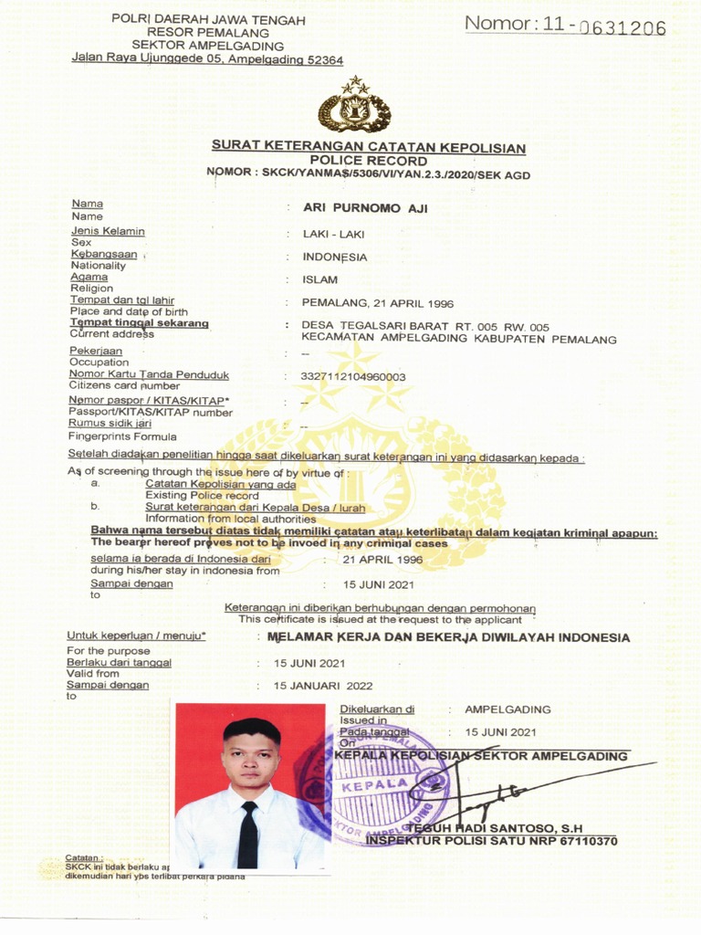 SKCK Ari Purnomo Aji | PDF