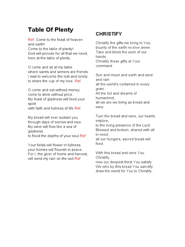 Songs For First Holy Communion | PDF | Eucharist | Religious Belief And ...